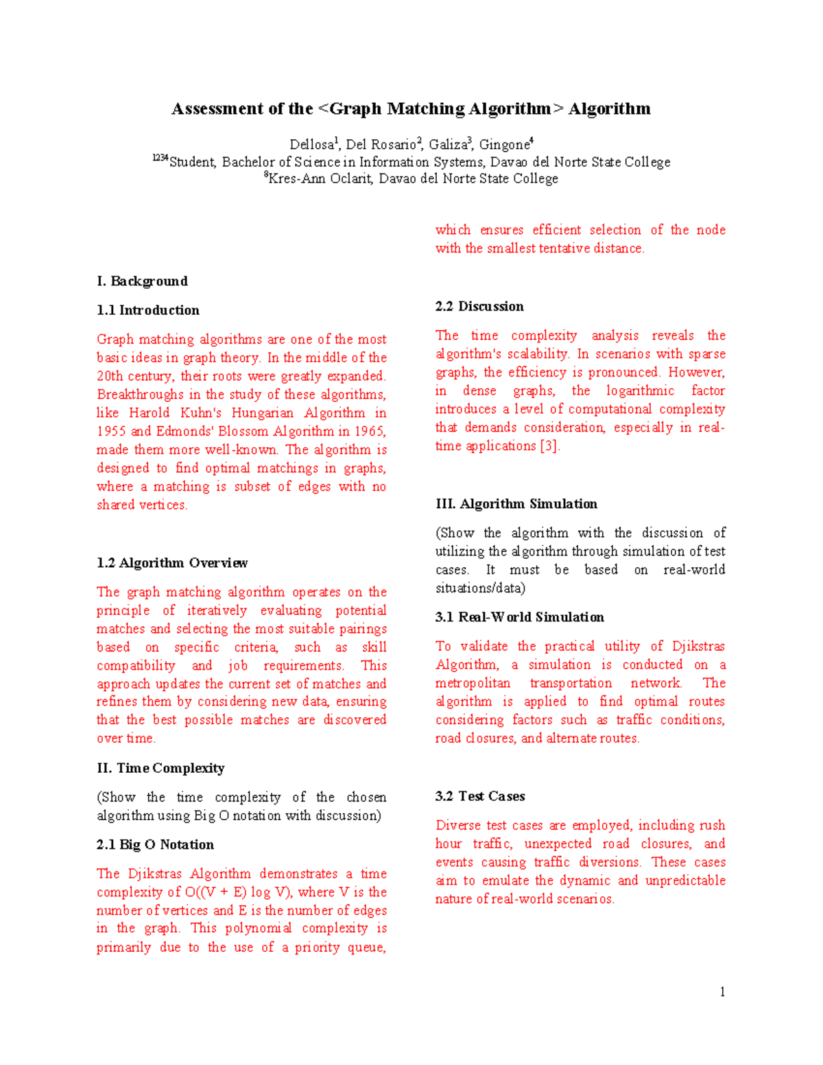 Algorithm Manuscript Template - Assessment of the Algorithm Dellosa ...