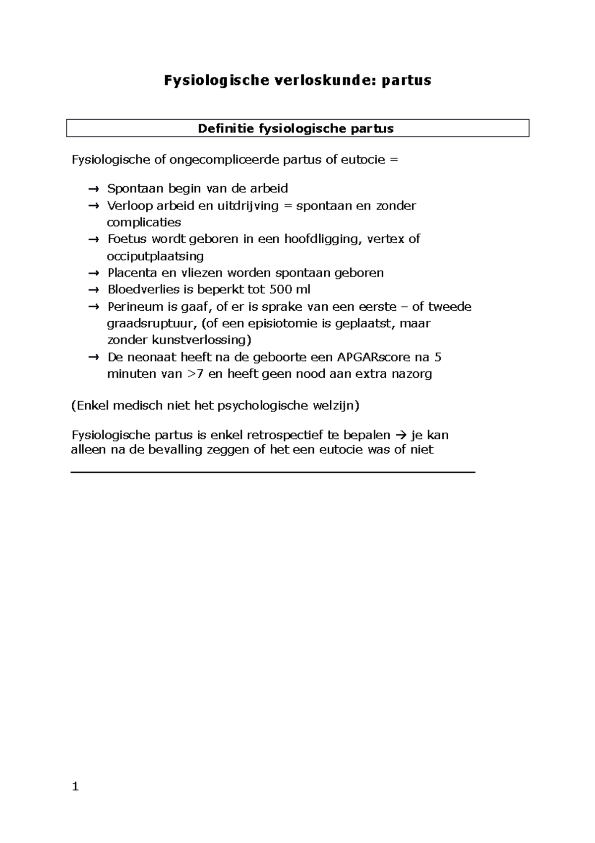 Fysiologische Verloskunde: Samenvatting van Partus en Bekkenstructuur ...