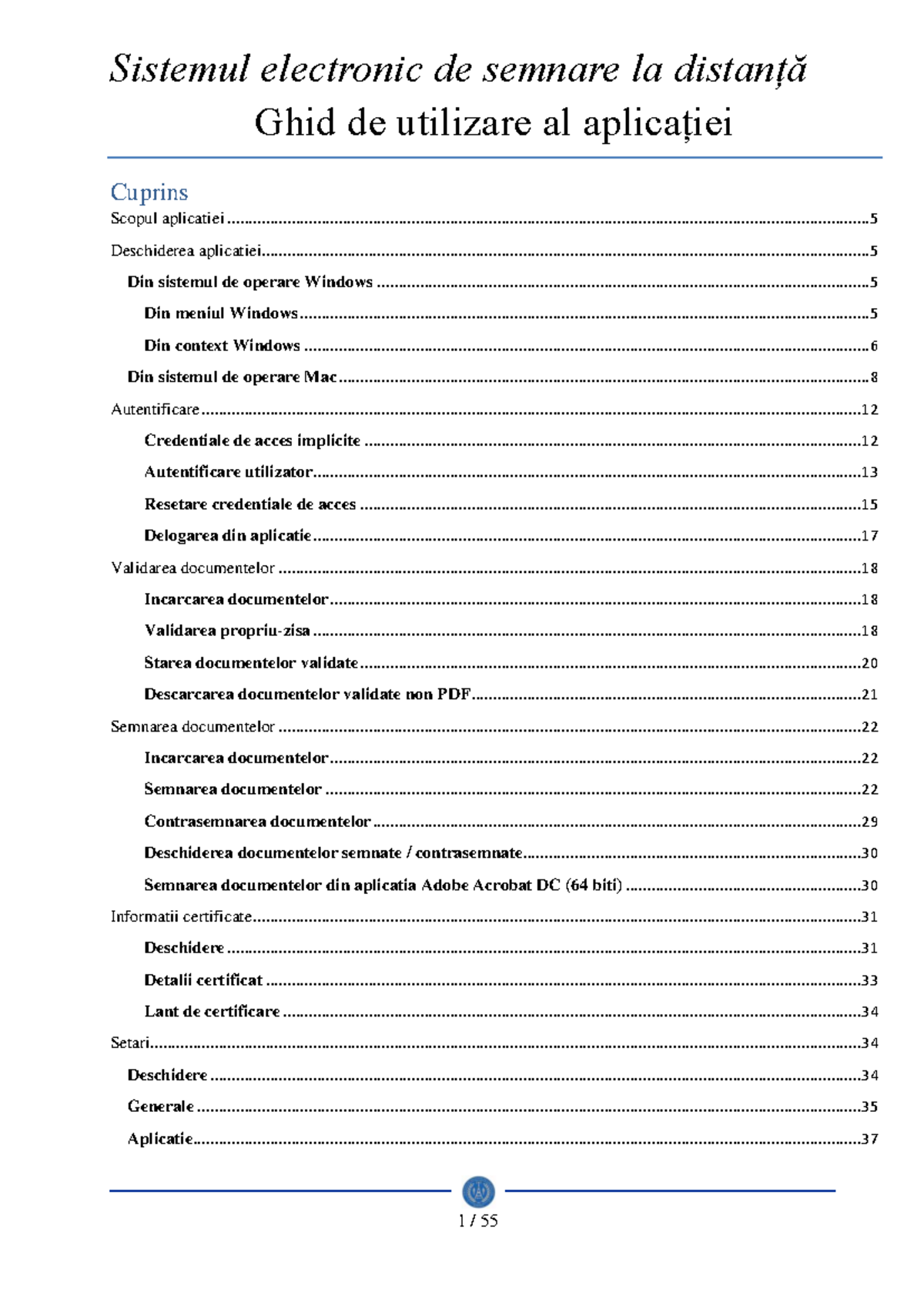 Ghid de Utilizare STS: Sistem Electronic Semnare la Distanță - Studocu