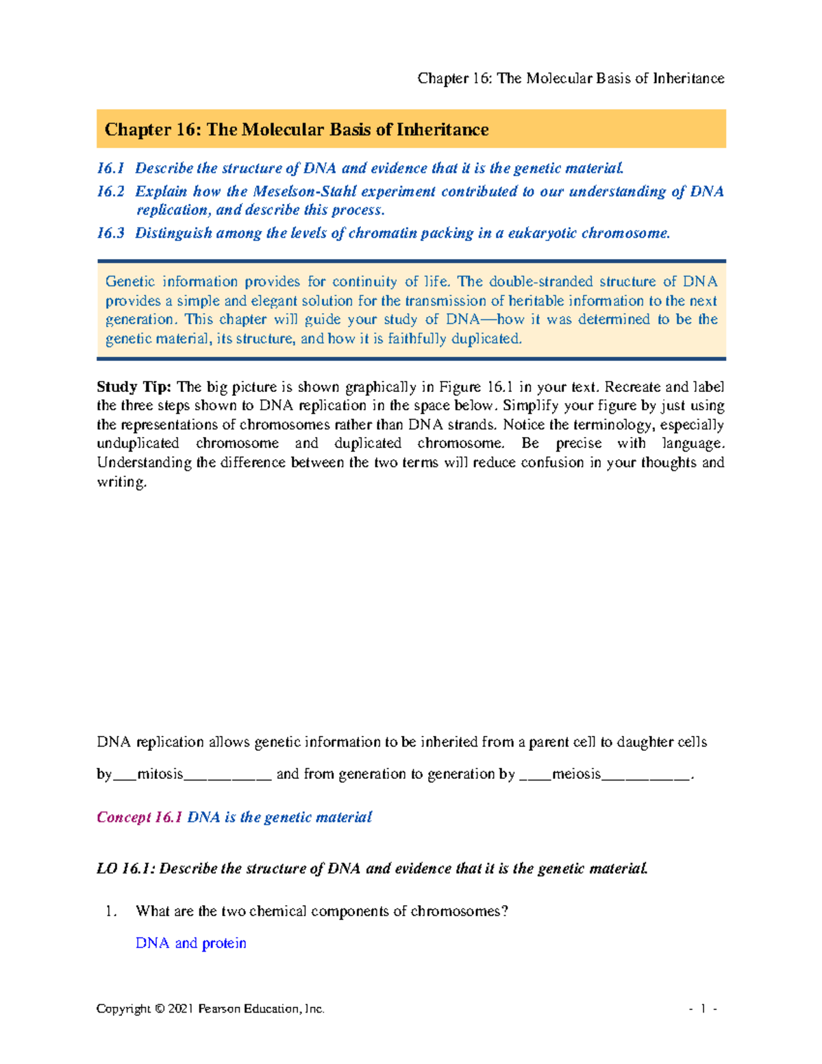 Chapter 16 - Copyright © 2021 Pearson Education, Inc. - 1 - Chapter 16 ...