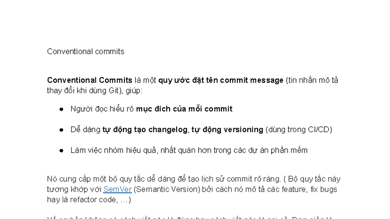 Hướng Dẫn Về Conventional Commits: Quy Tắc và Lợi Ích - Studocu