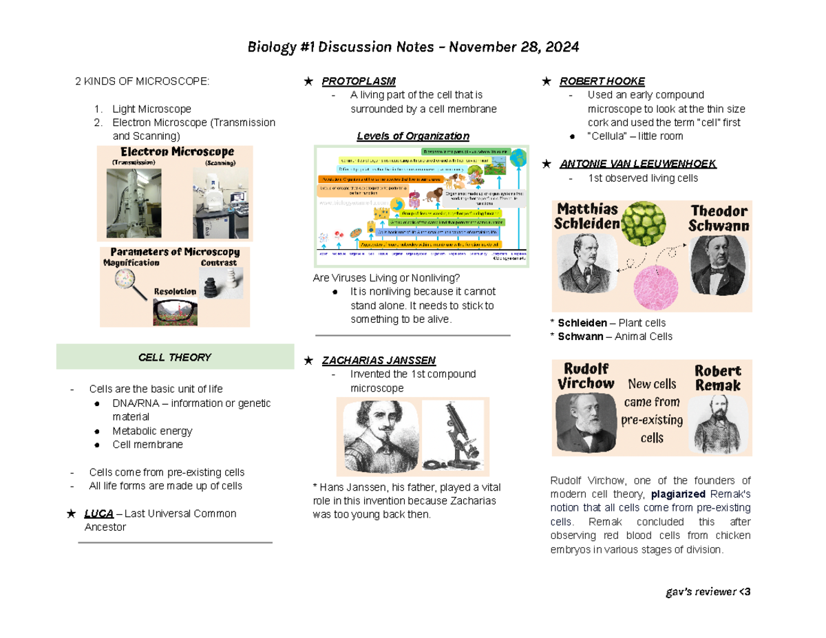 Gen Bio 1 Lecture Notes - Essential Concepts in General Biology - Studocu