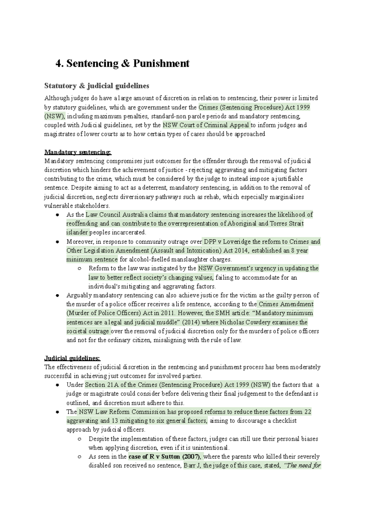 Sentencing and Punishment: Essay Plans for LAWS 4.1 - Studocu