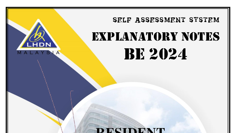 Explanatory Notes for BE 2024: Resident Individuals Tax Guide - Studocu