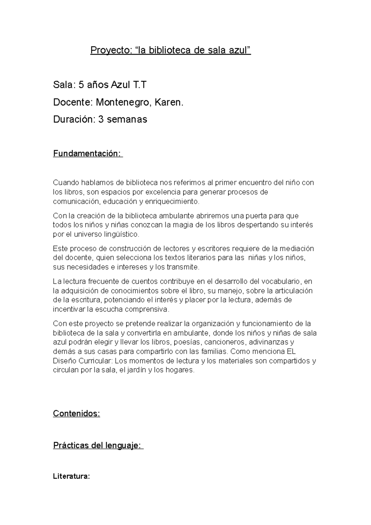 La biblioteca de sala Azul. - Proyecto: “la biblioteca de sala azul ...