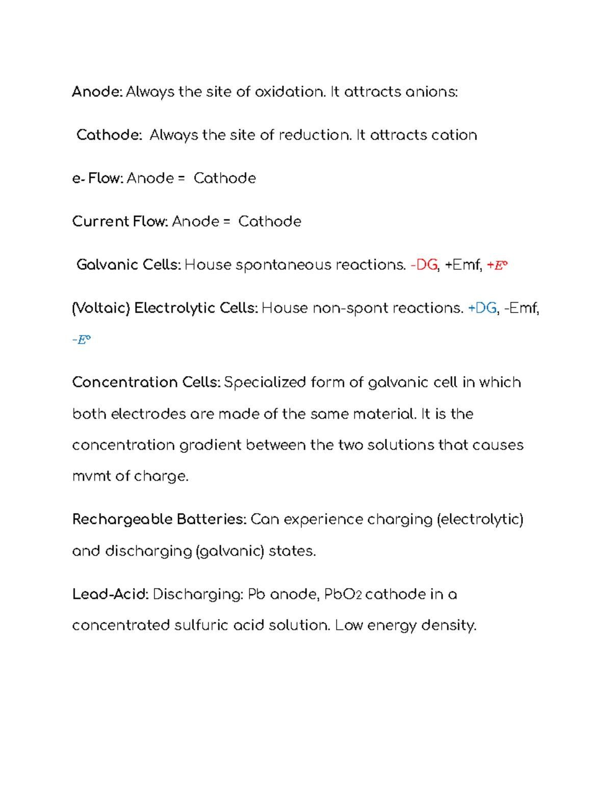 Electrochemical cells - Anode: Always the site of oxidation. It ...