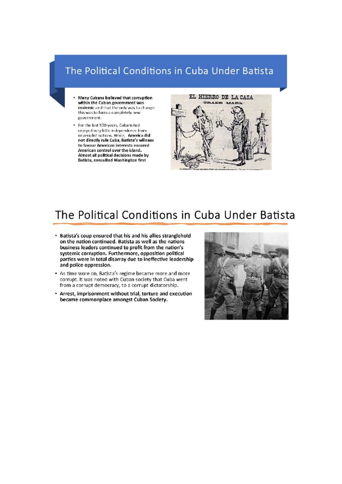 Political, Social, and Economic Conditions Under Batista: Overview ...
