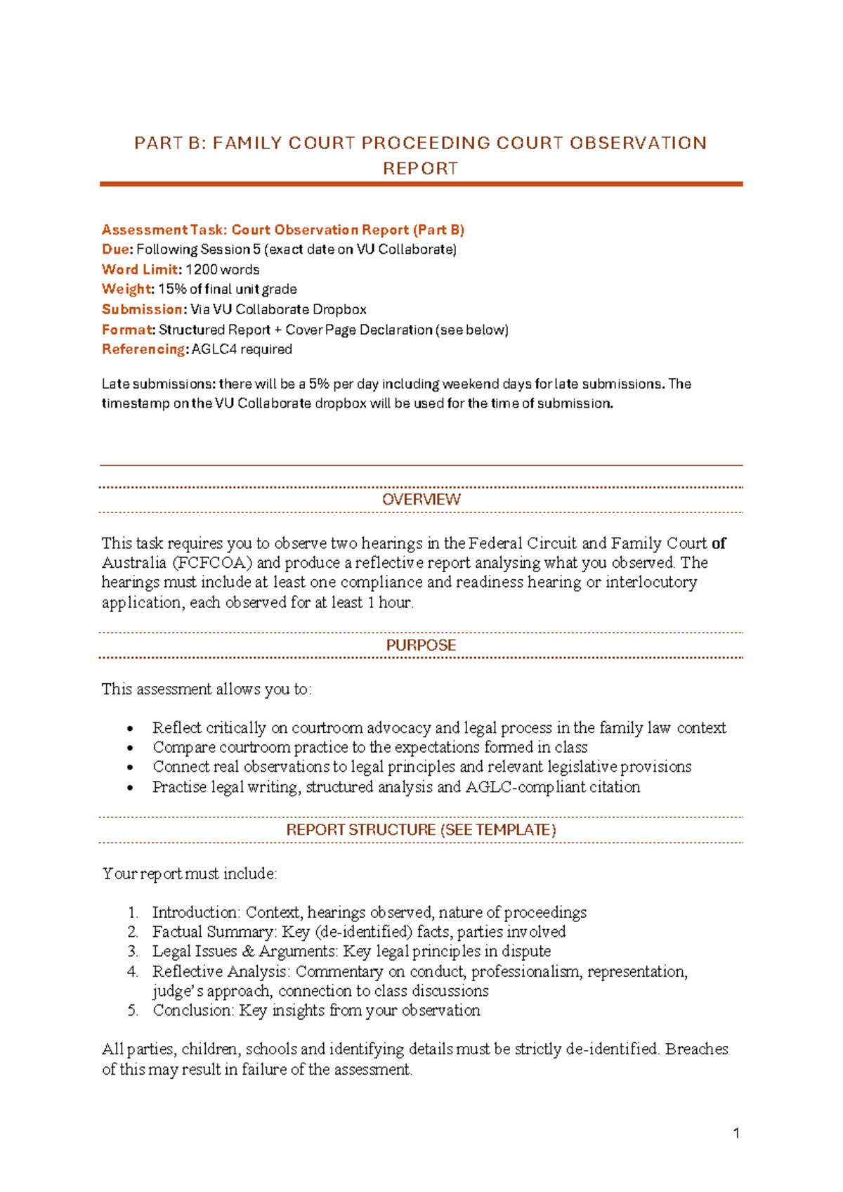 2026 FAM 202: Court Observation Report - Part B Analysis - Studocu