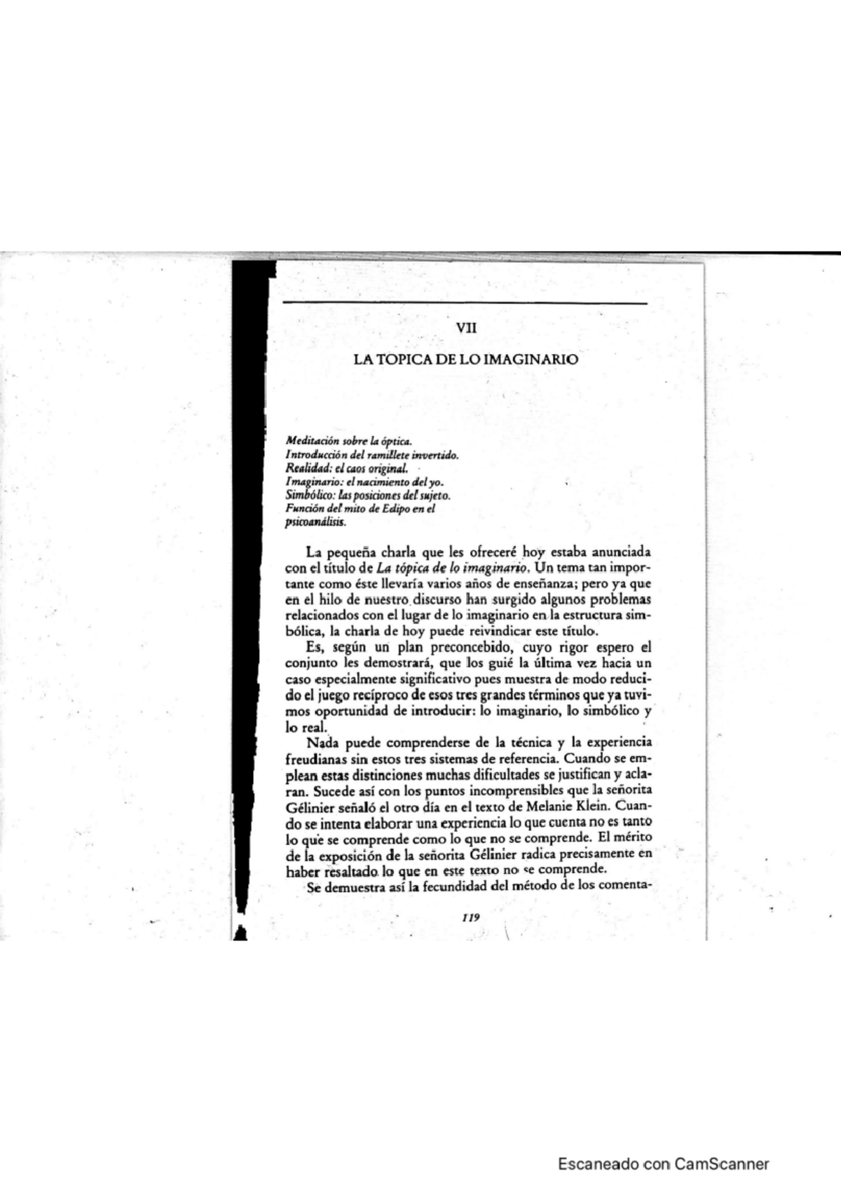 Lacan Seminar I: Chapter VII, X, and XI Notes (1600 PDF) - Studocu