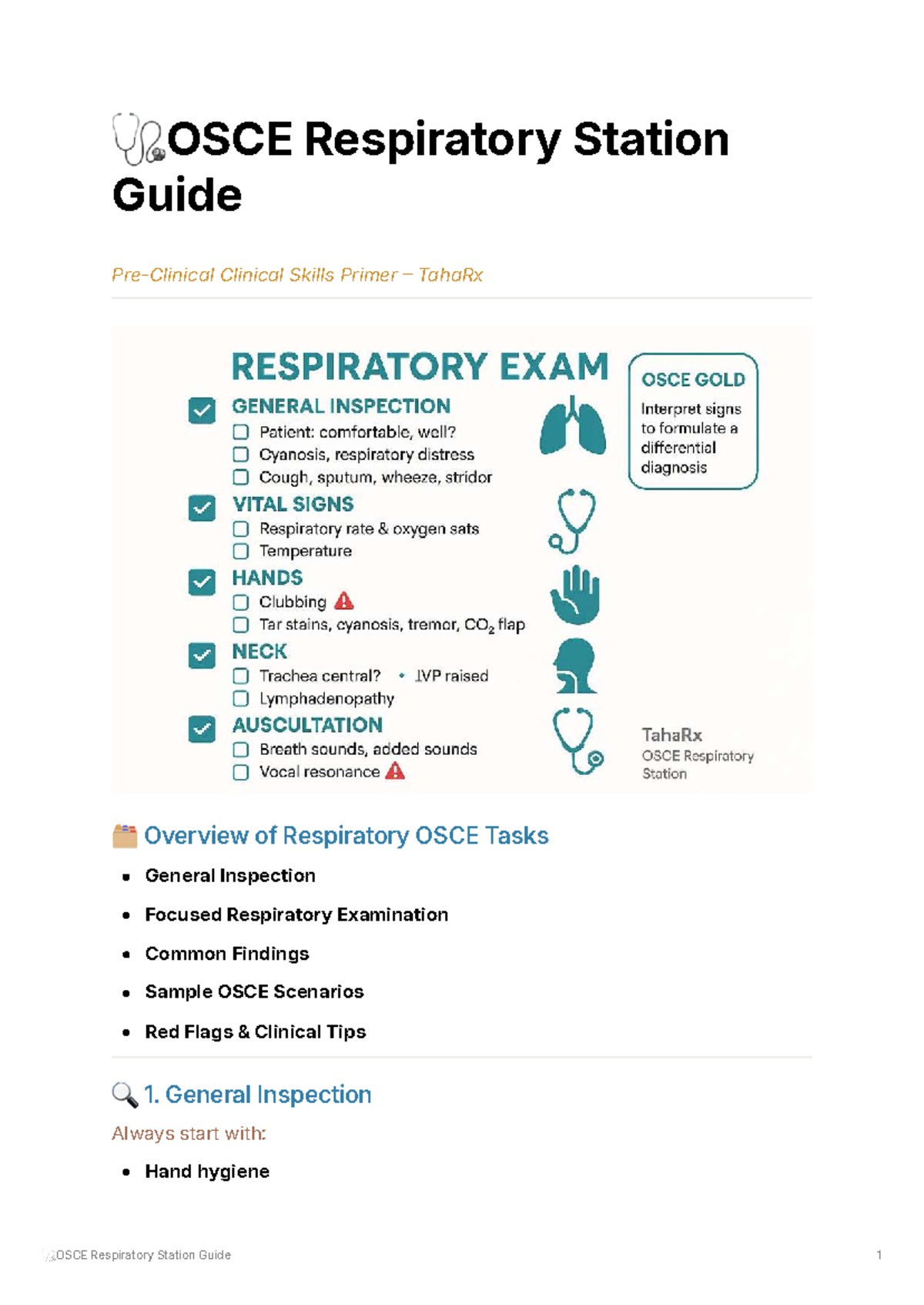 OSCE Respiratory Station Clinical Skills Guide: Key Exam Techniques ...