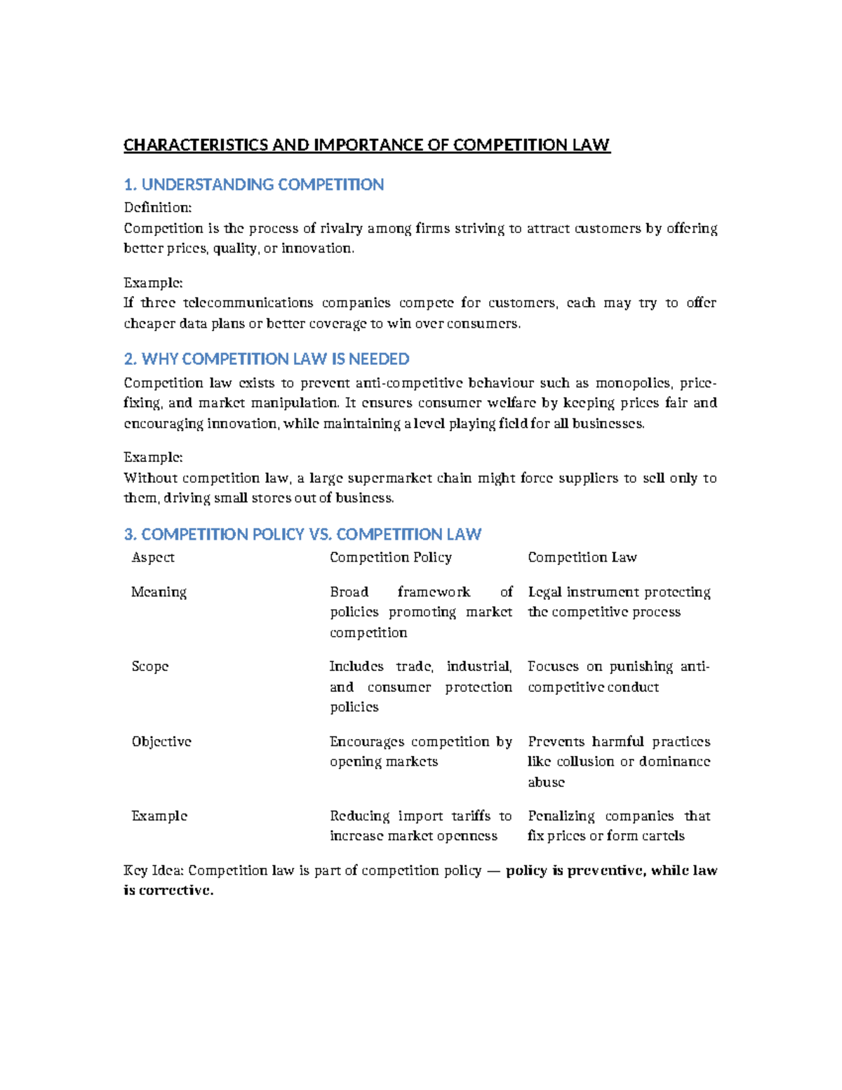COMPETITION LAW: CHARACTERISTICS & SIGNIFICANCE IN MARKET DYNAMICS ...
