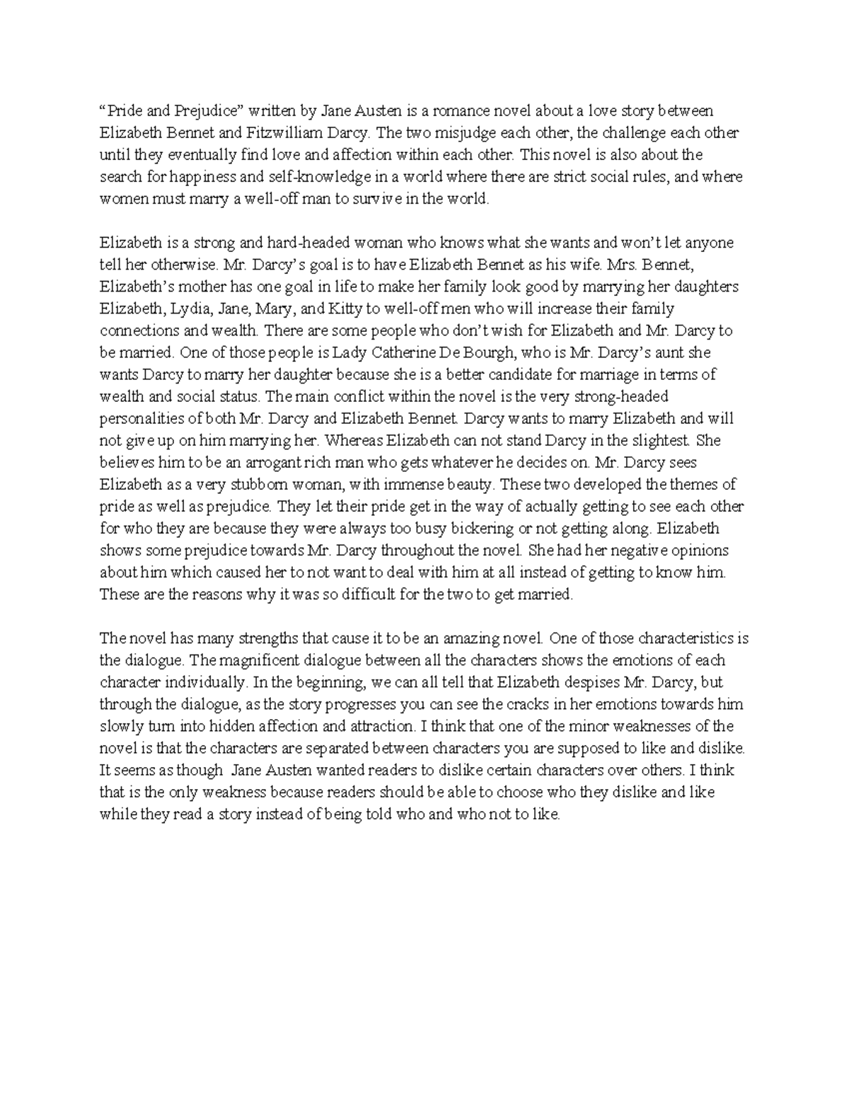 2.05 Rules for Review Assignment - “Pride and Prejudice” written by ...