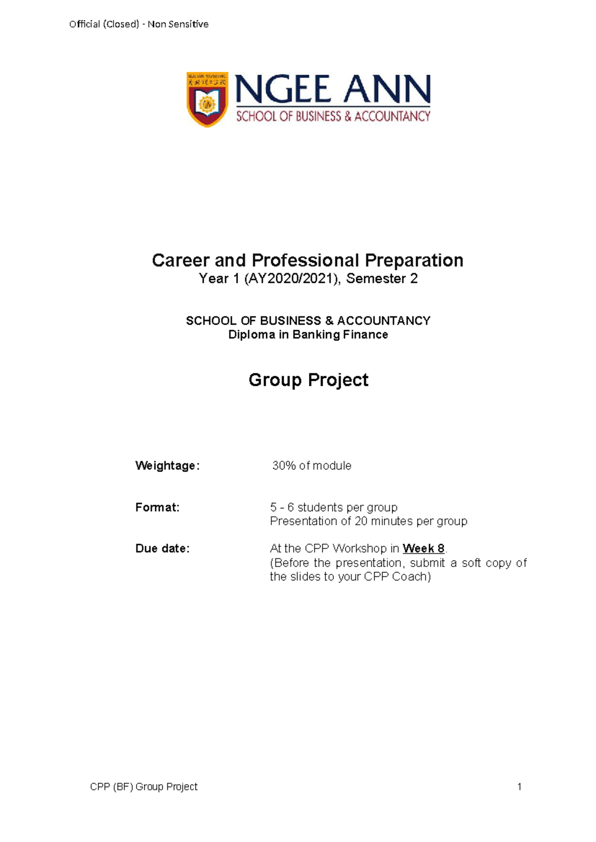 CPP (BF) Group Project 1: Career Pathways Research & Presentation - Studocu