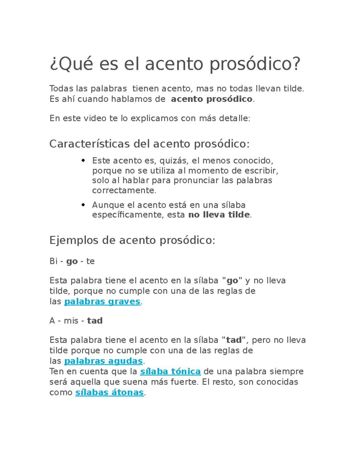 Qu Es El Acento Prosdico Resumen Ejemplos Reglas De Acentuación: Qué