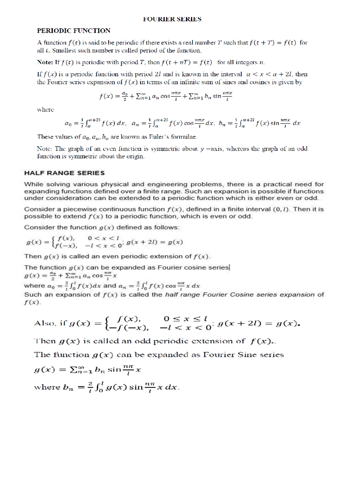 Fourier Series and Matrix Decomposition Notes (MAT-2122) - Studocu
