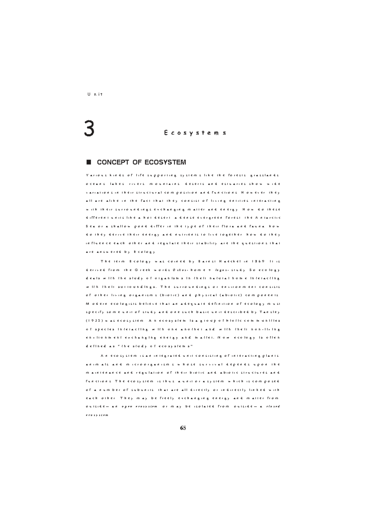 Unit 3: Ecosystems - Understanding the Concept and Characteristics ...
