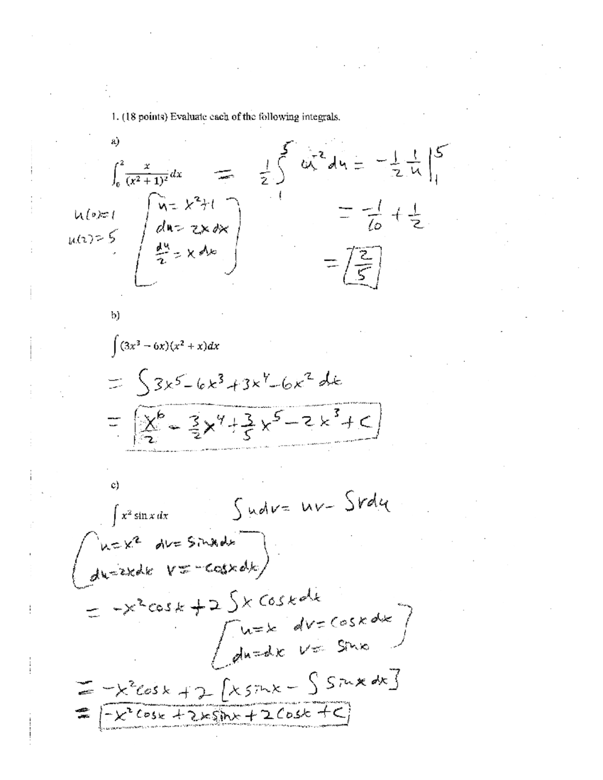 2016 Practice Finals: Calculus Integrals and Areas Evaluation - Studocu