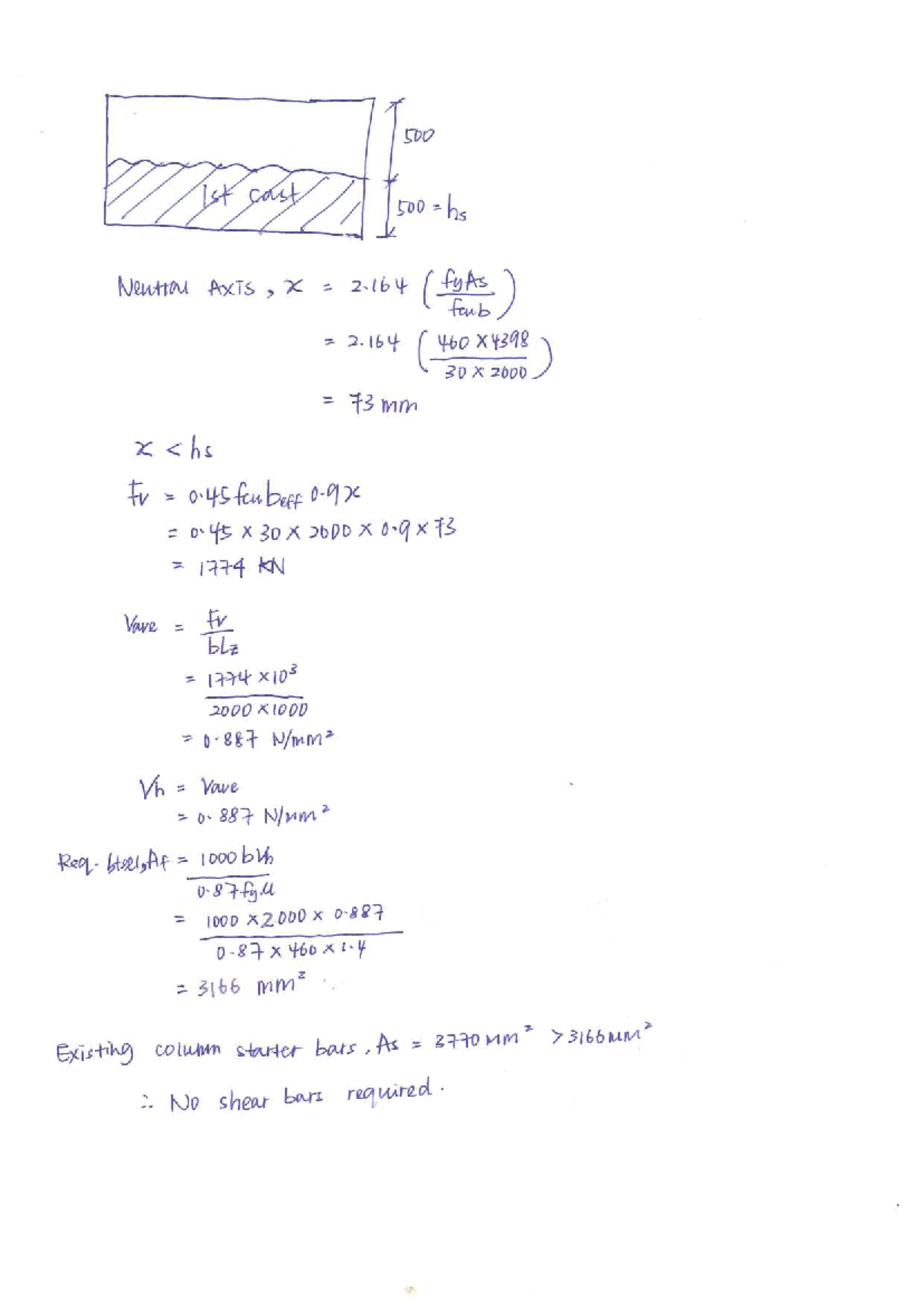 Interface Shear Bar Design for 500 1st Cast Analysis - Studocu