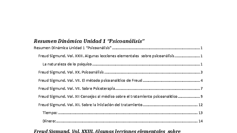 Resumen Dinámica Unidad 1: Freud y el Psicoanálisis - Studocu