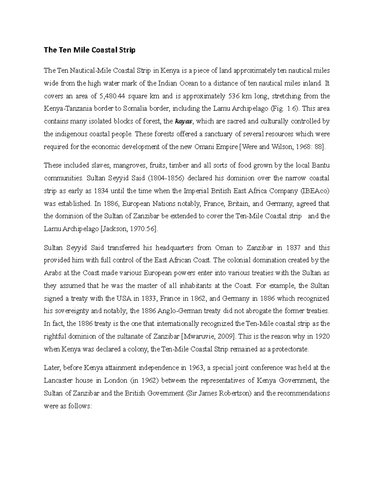 Analysis of the Ten Mile Coastal Strip: Historical Context & Land ...