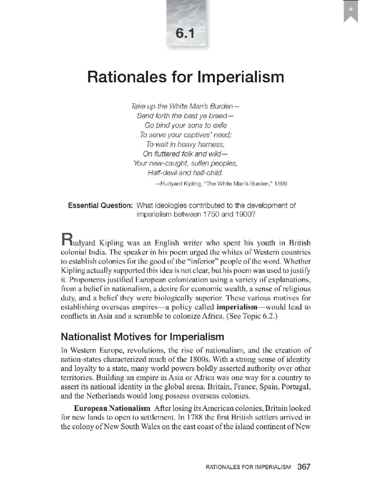 Topic 6.1 Rationales for Imperialism - 6. Rationales for Imperialism ...