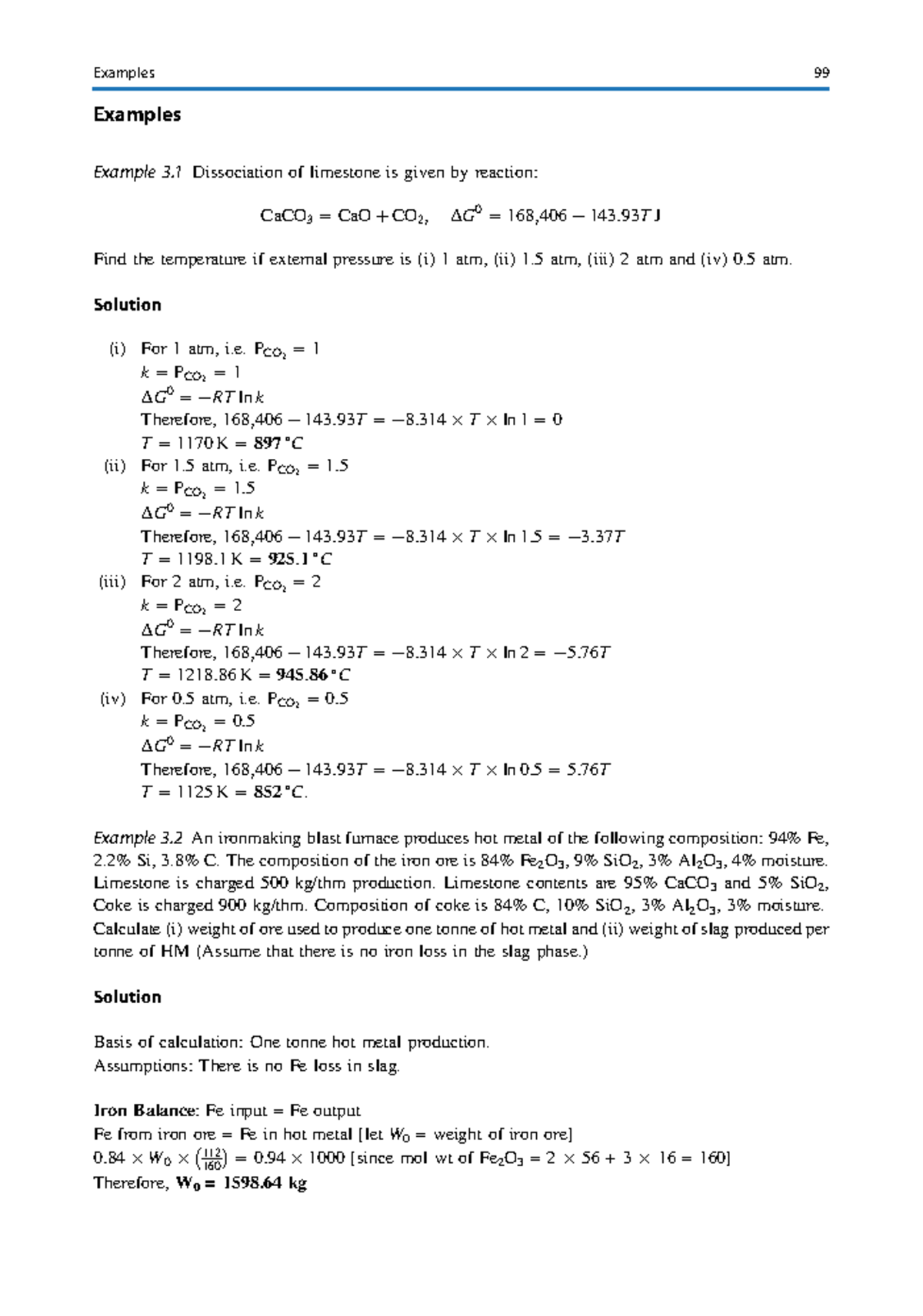 Material Balance in BF Ironmaking: Calculation Examples and Analysis ...