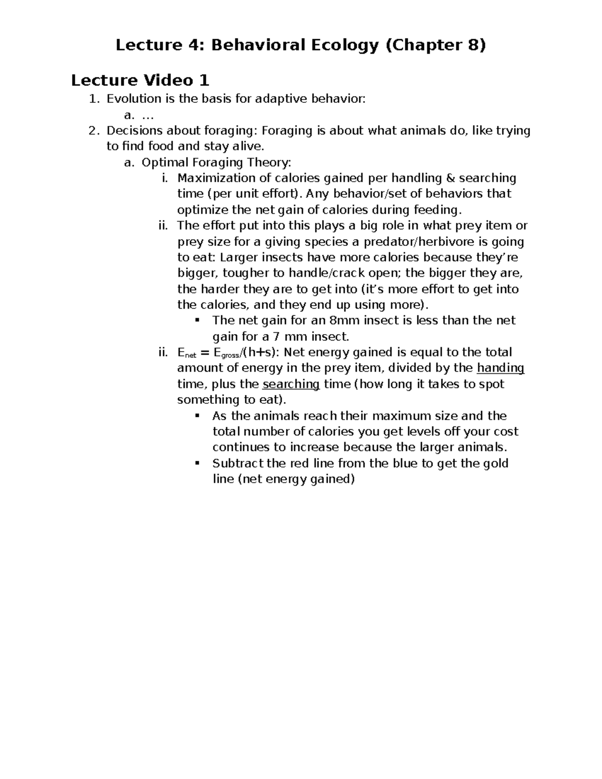 Lecture 4: Behavioral Ecology (Chapter 8) - Insights on Cooperation ...