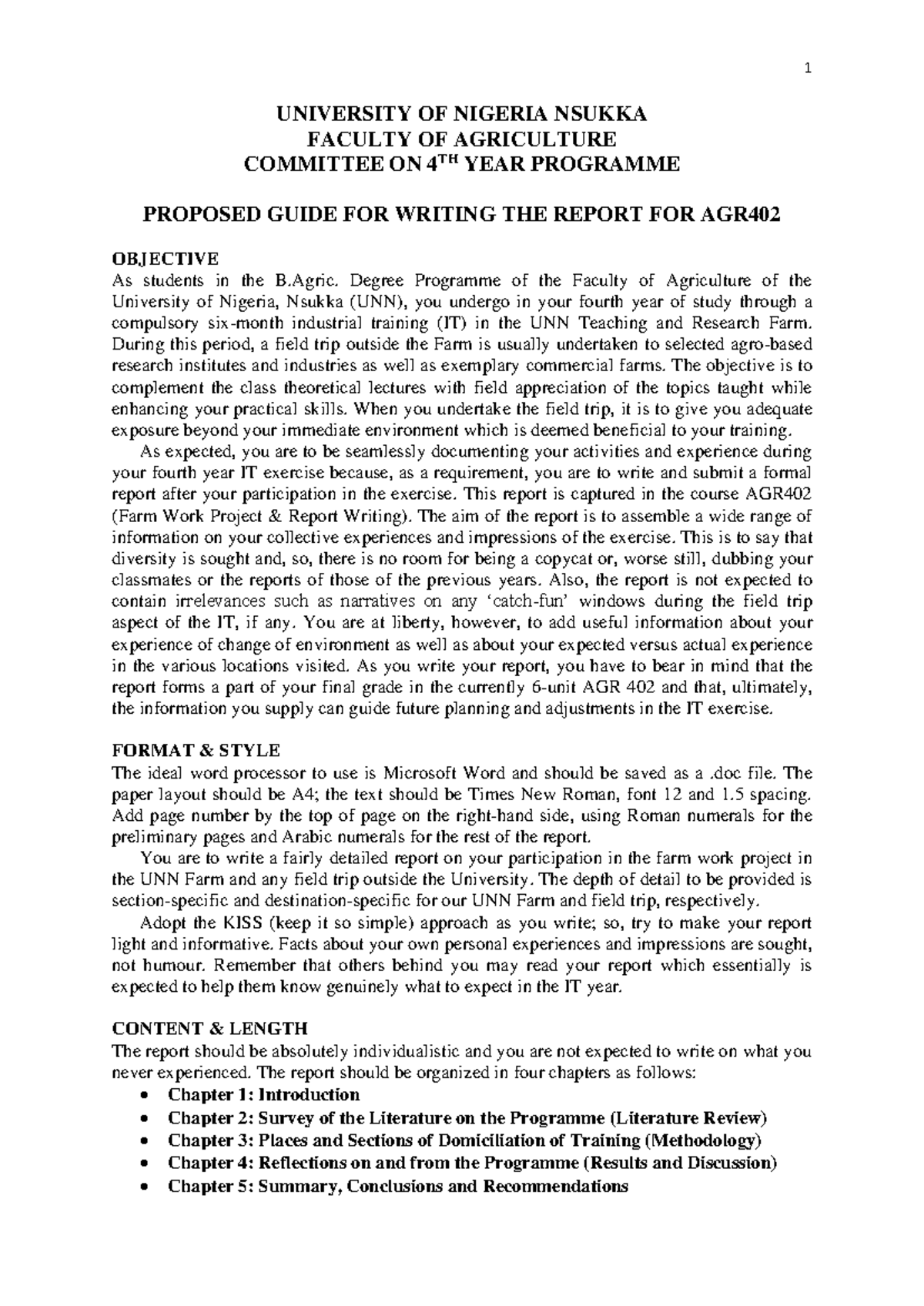 Guide for Writing IT Reports in AGR 402: Best Practices 2021 - Studocu