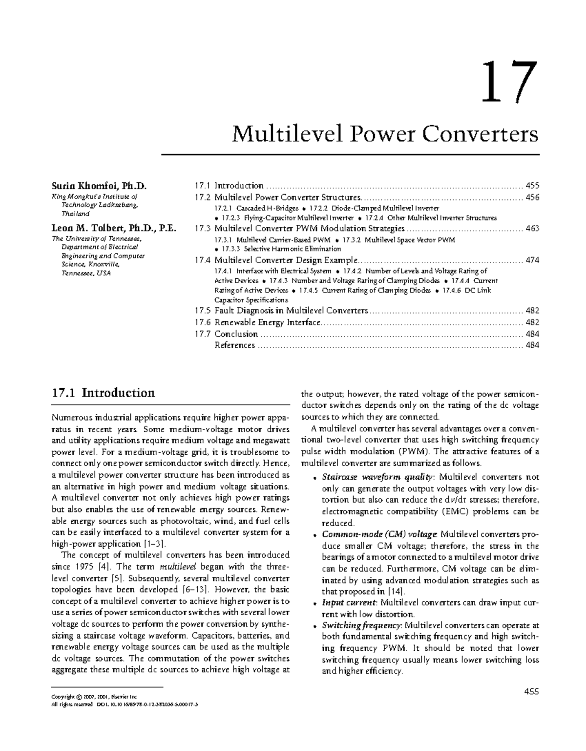 Multi-level converters a - 17 Multilevel Power Converters Surin Khomfoi ...