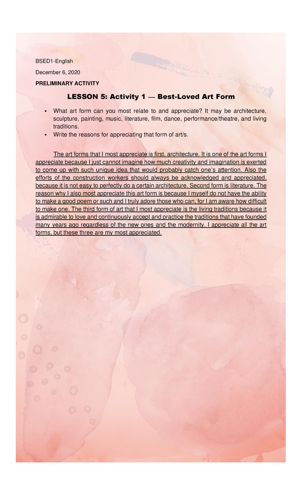 I am sharing ' Module 5 English' with you - Art Appreciation - TIP ...