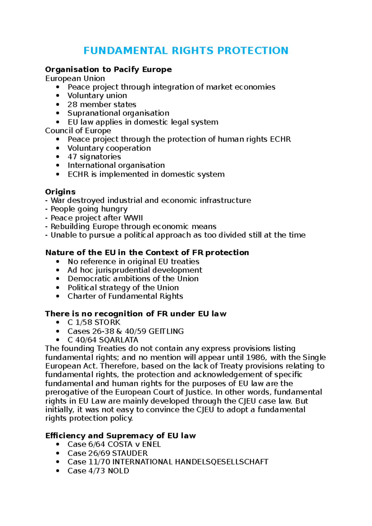 Fundamental Rights Protections - FUNDAMENTAL RIGHTS PROTECTION ...