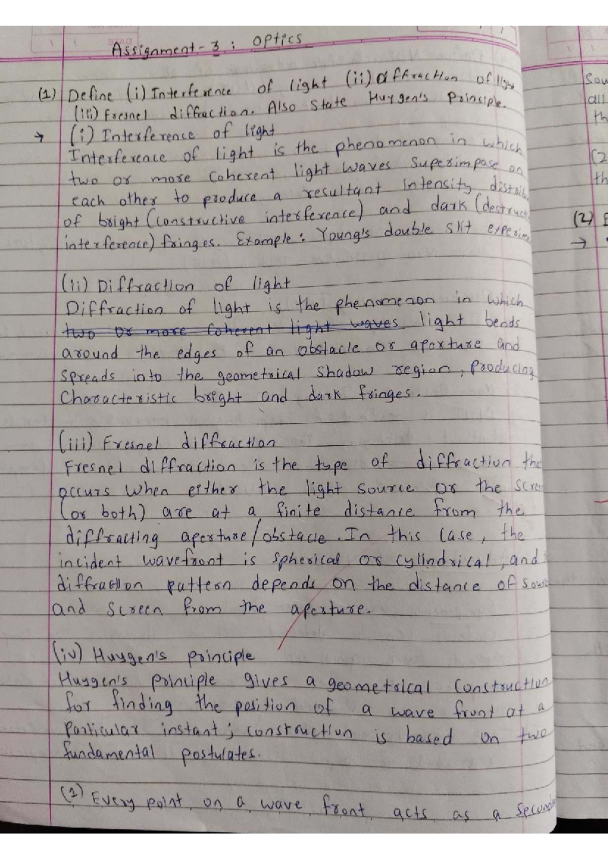 Physics Assignment 3: Interference and Diffraction of Light - Studocu
