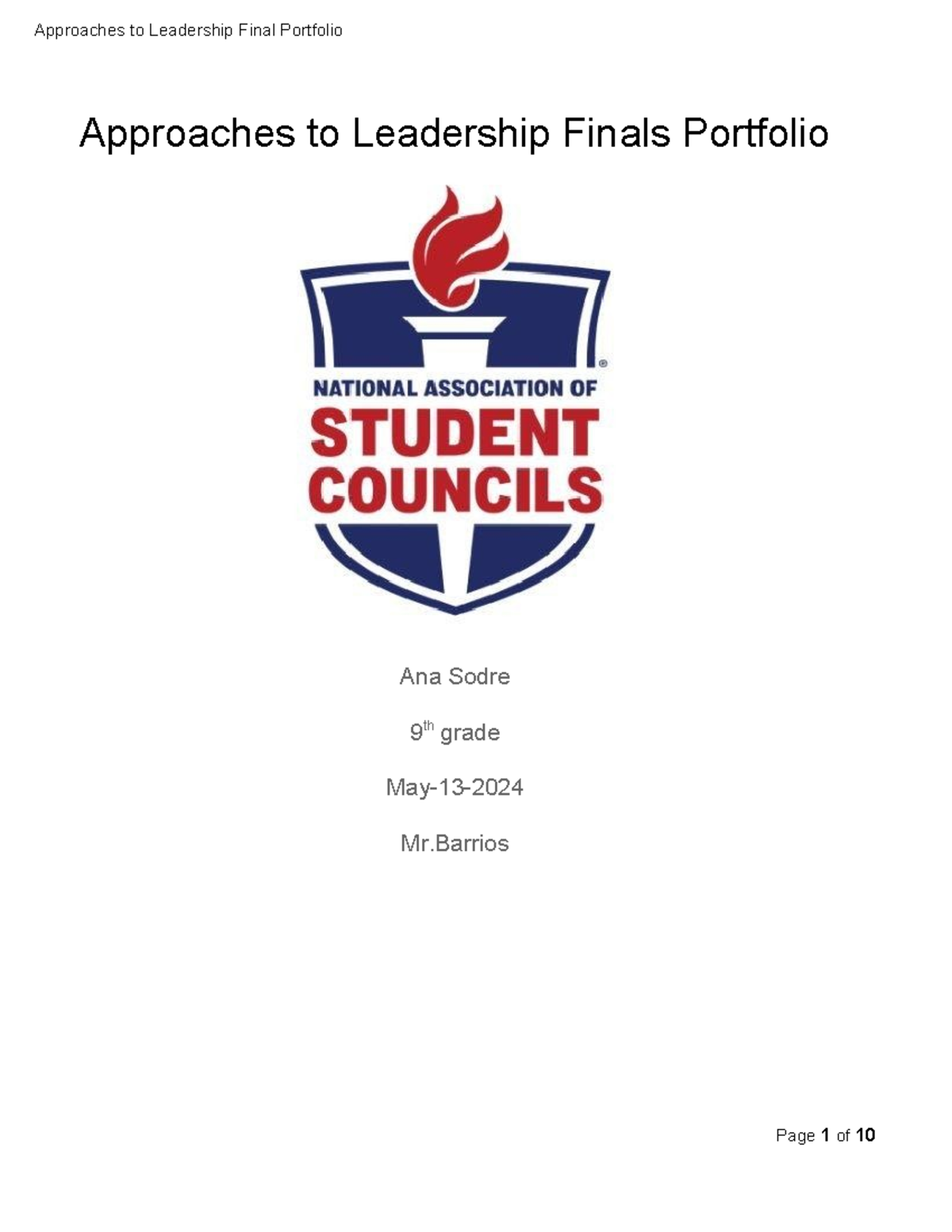 Approaches to Leadership Portfolio Template - Approaches to Leadership ...