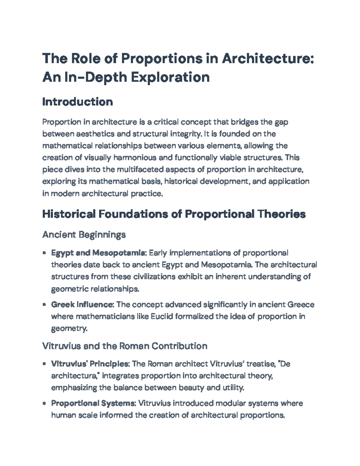 The Role of Proportions in Architecture: A Comprehensive Study - The ...