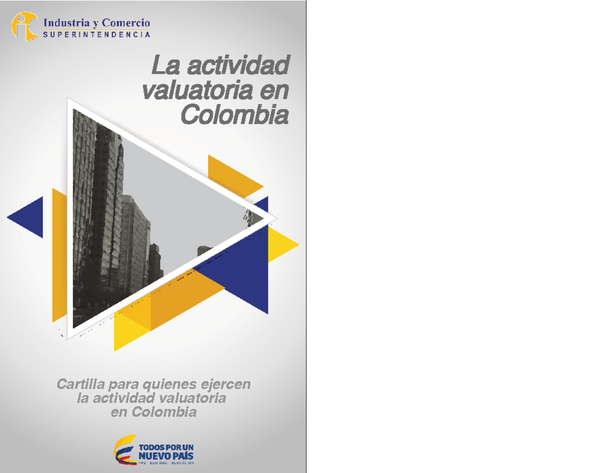 Cartilla de Avaluadores en Colombia - Ley 1673 de 2013 - Studocu