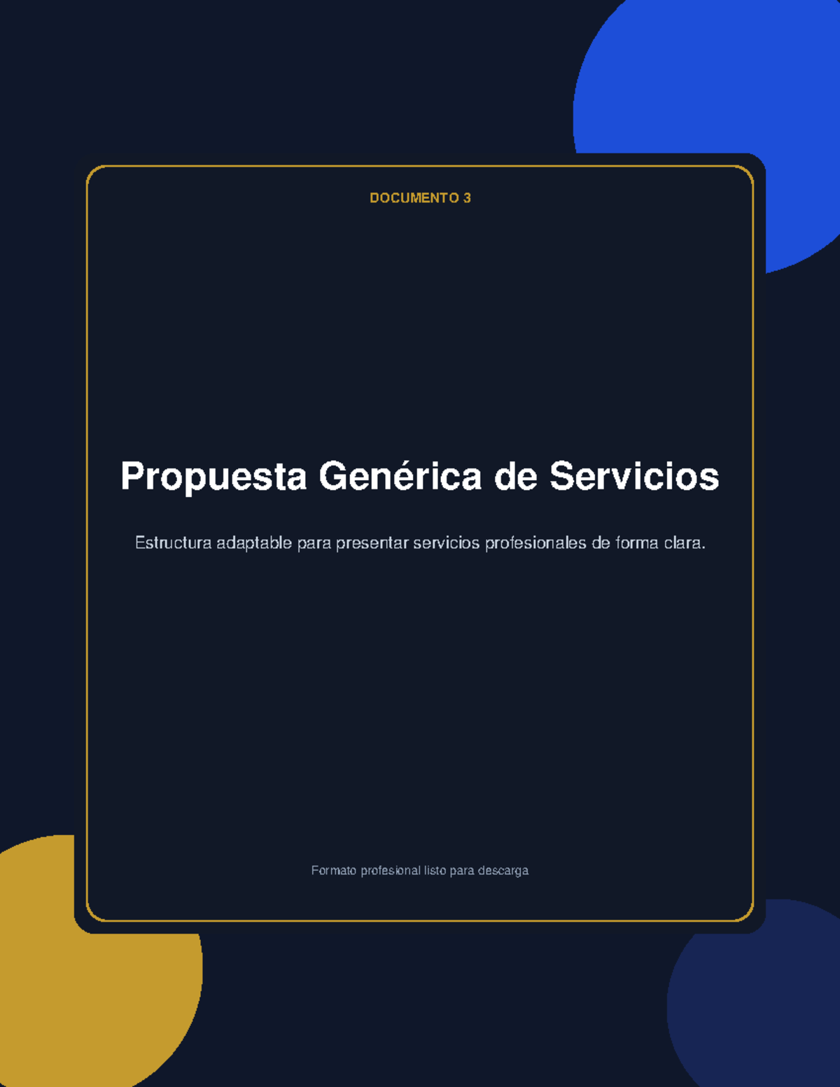 Propuesta Genérica de Servicios - Estructura Adaptable y Profesional ...