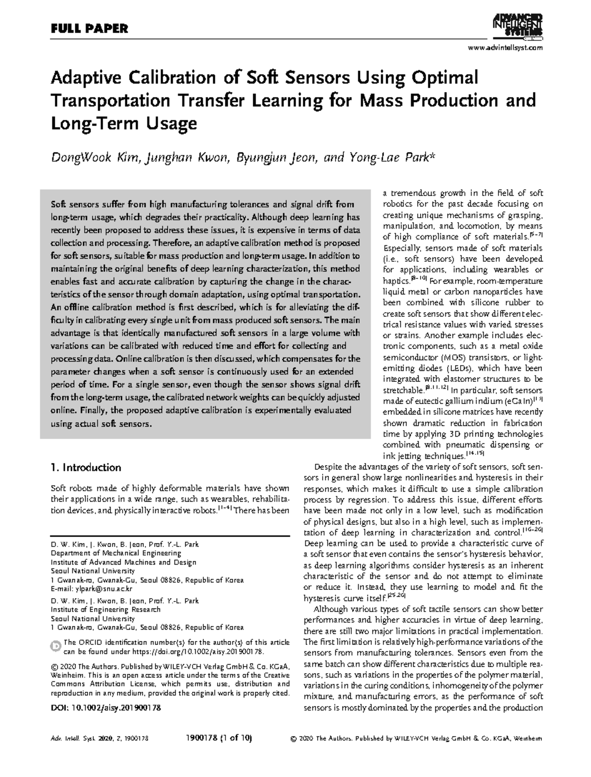 Adaptive Calibration of Soft Sensors via Optimal Transportation ...