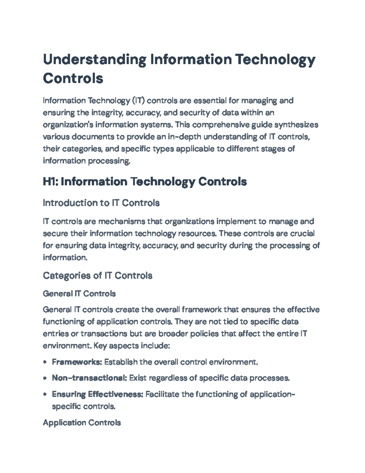 IT Controls Overview: Ensuring Data Integrity & Security in ...