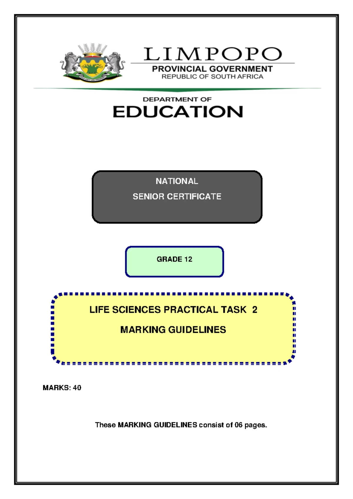 LO Gr 12 Controlled Test MEMO 2024 - TOTAL: 100 These marking ...