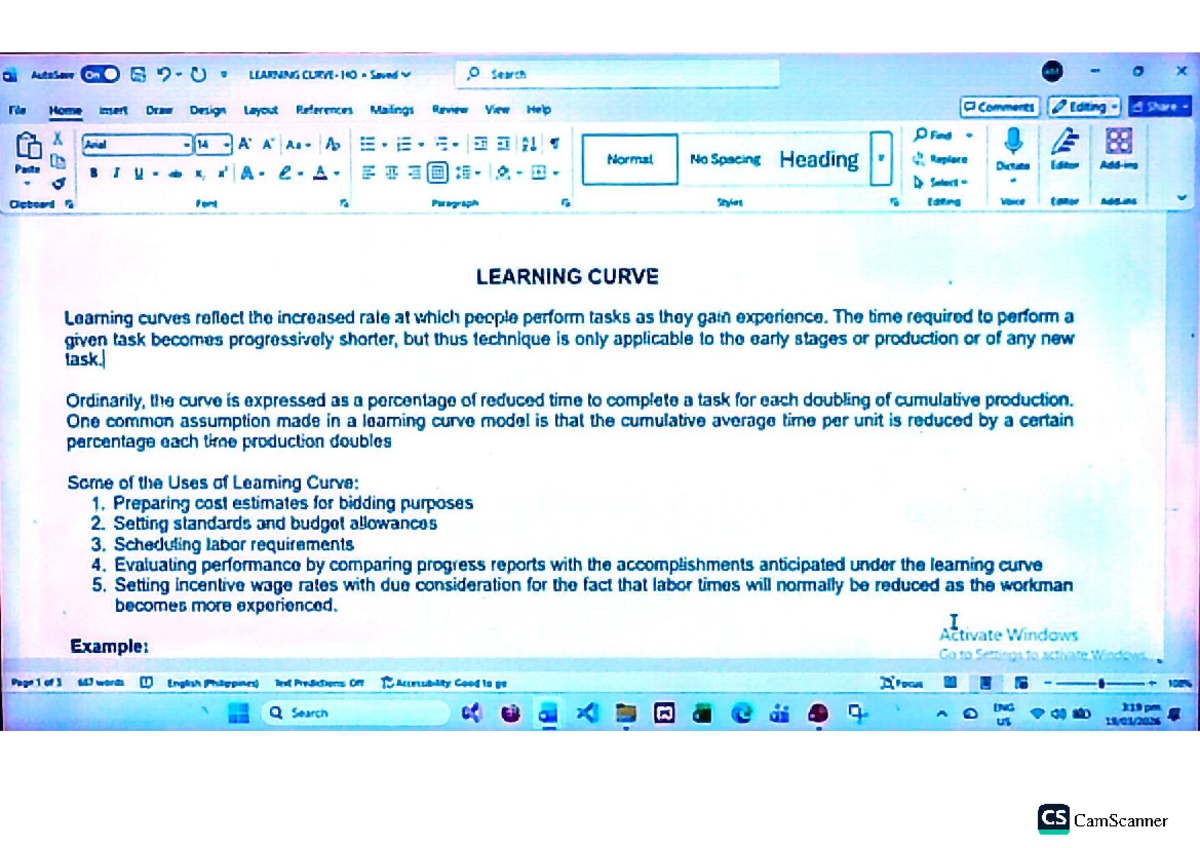 Learning Curve Analysis: Applications and Examples - Studocu