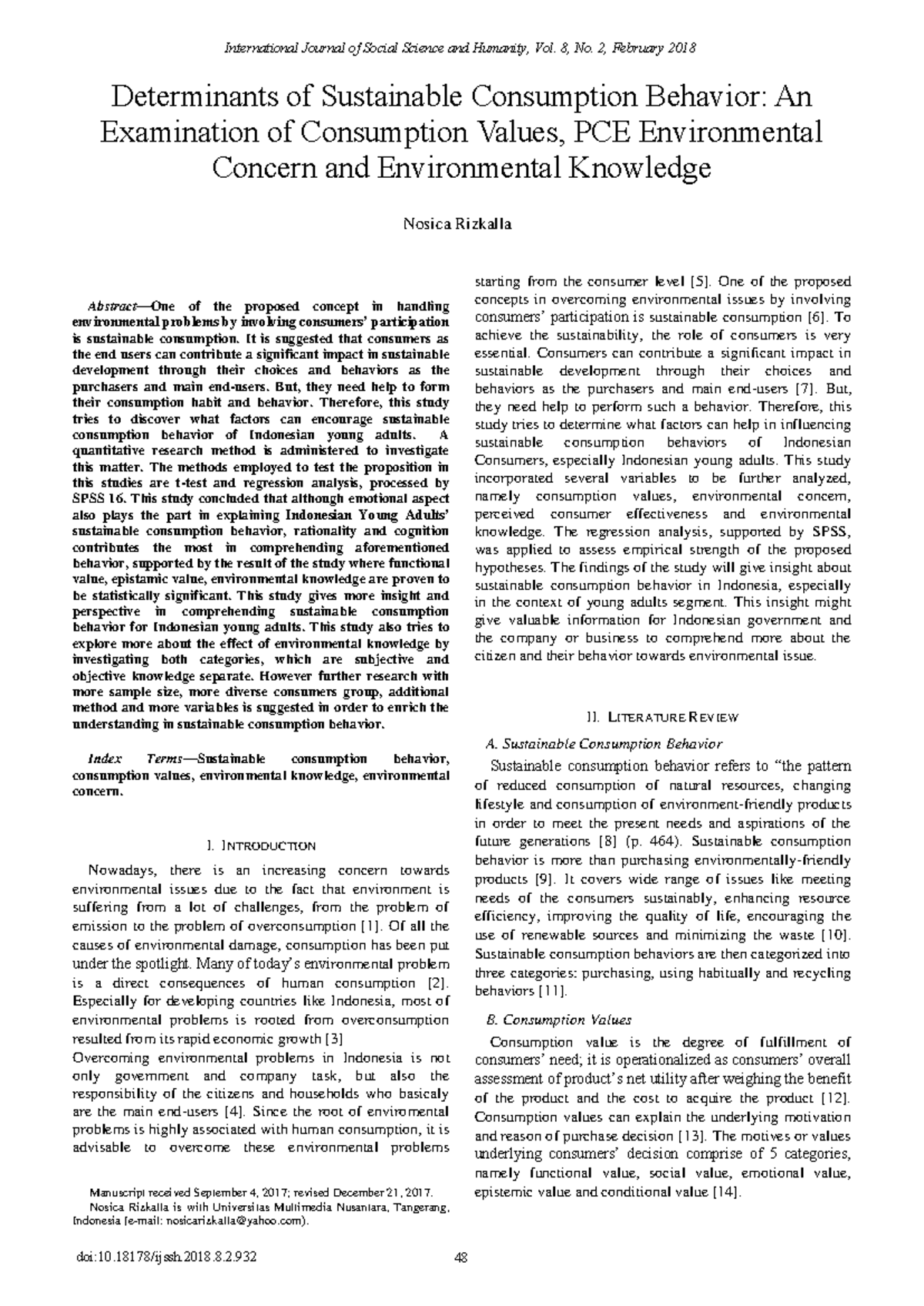 Determinants of Sustainable Consumption Behavior in Indonesia: A Study ...