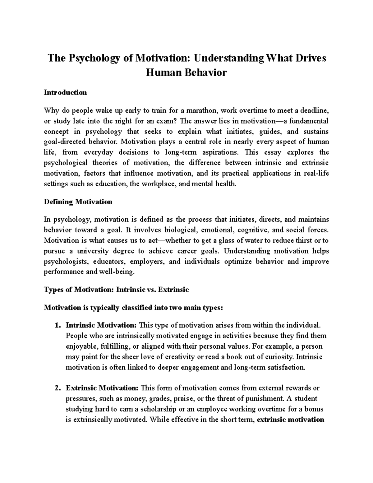 PSY 101: The Psychology of Motivation - Understanding Human Behavior ...