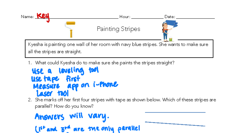 Painting Stripes: Ensuring Straight Lines and Parallelism - Lesson ...