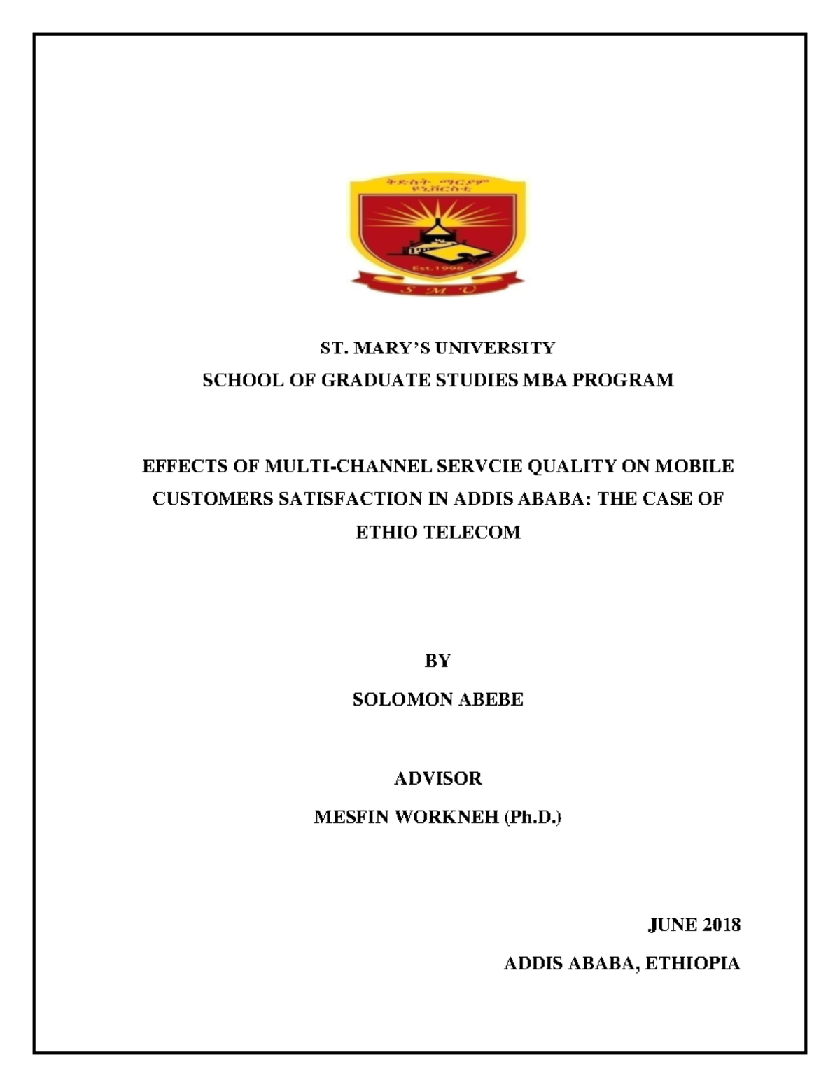 Thesis-Final After Comment V-5-Solomon Abebe-2018 0622 - ST. MARY’S ...