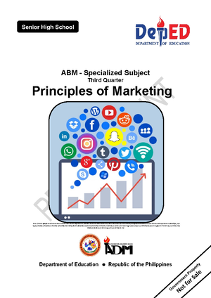 PM 2 - Principle of Marketing module 2 1st quarter - Principles of Marketing Quarter 1 – Module ...