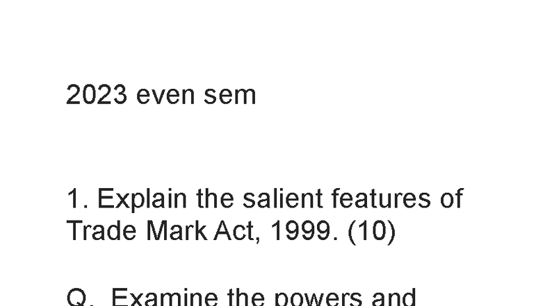 IPR Unit 2: Key Concepts of Trade Mark Act & Registration Procedures ...