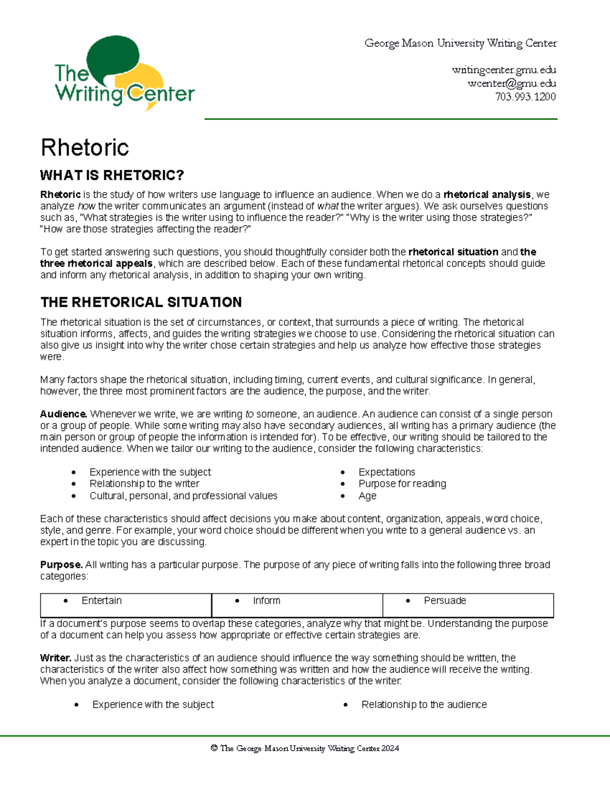 Rhetorical Analysis: Understanding Audience, Purpose, and Appeals - Studocu