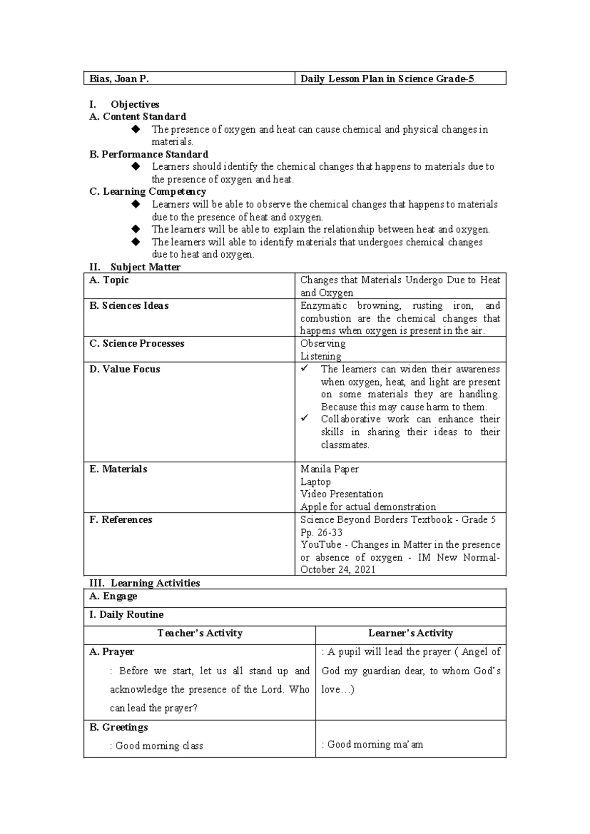 Detailed Lesson Plan in Music 3: Melodic Contour & Pattern - Studocu