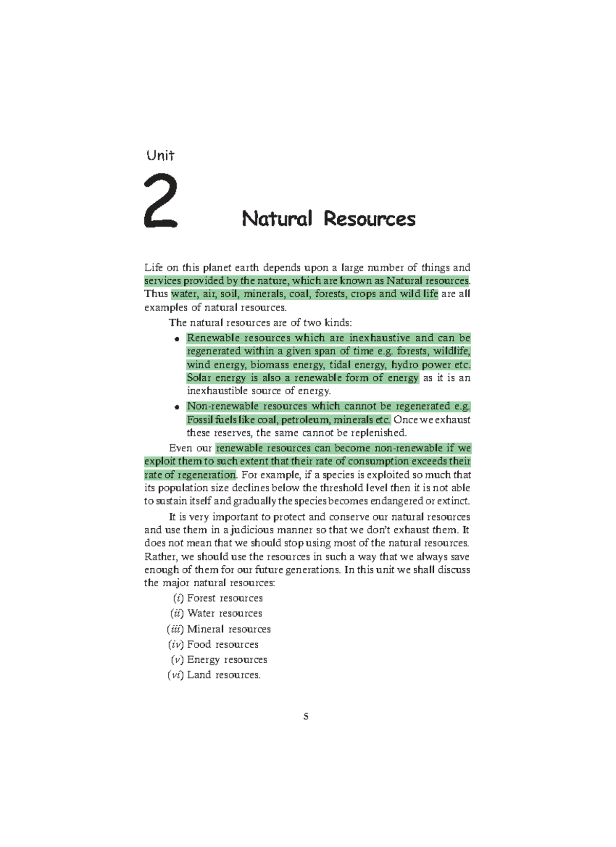 Unit 3 Natural Resources: Understanding Earth's Vital Resources - Studocu