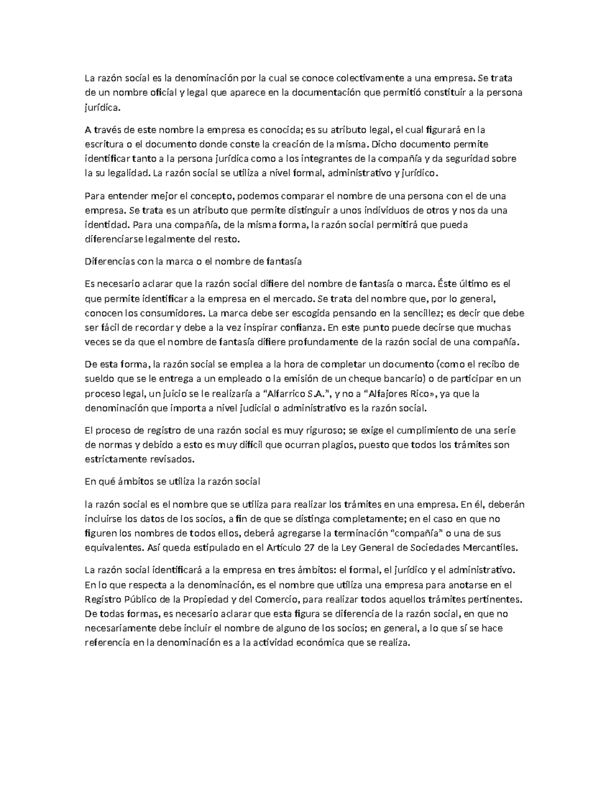 Razon Social - Resumen - La razón social es la denominación por la cual ...